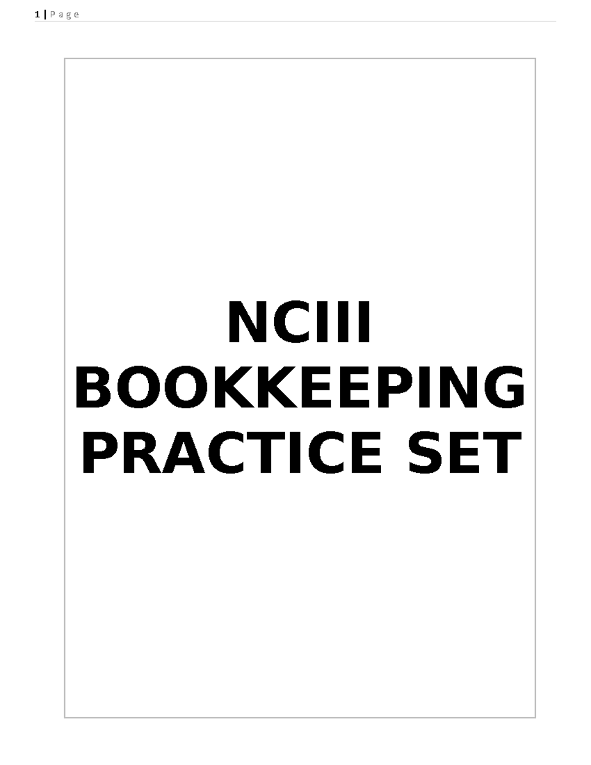 NC3 Bookeeping Practice Set Answer Blank Form - NCIII BOOKKEEPING ...