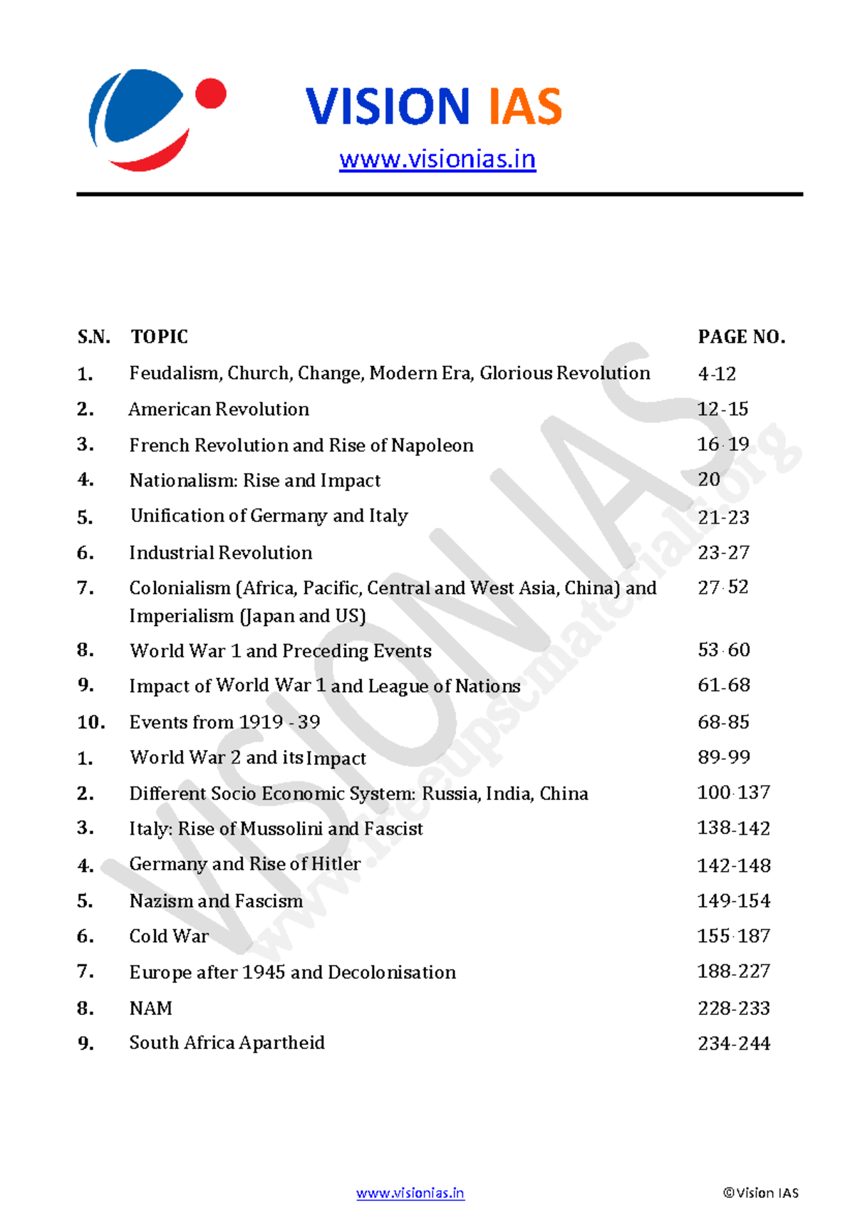 Vision World History English freeupscmaterials - visionias ©Vision IAS ...