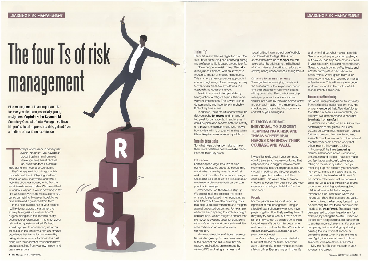 The Four Ts of Risk Management - Marine And Freshwater Invertebrates ...