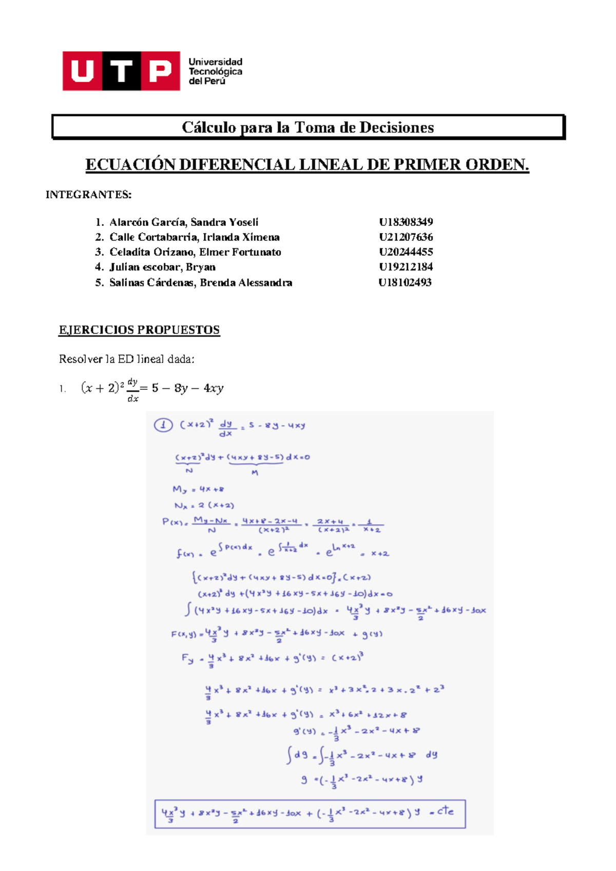 Tarea S03.s1 - Resolver ejercicios - Calculo avanzado para ingenieria - UTP - Studocu
