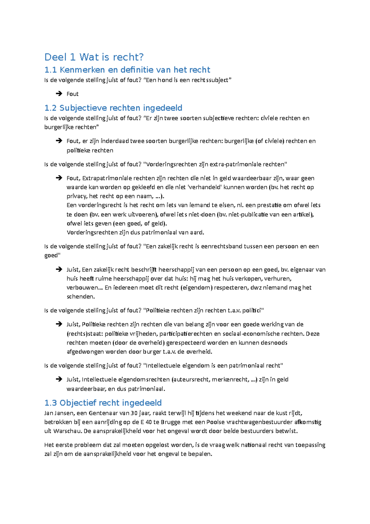 Deel 1 Wat is recht Sofia - Deel 1 Wat is recht? 1 Kenmerken en ...