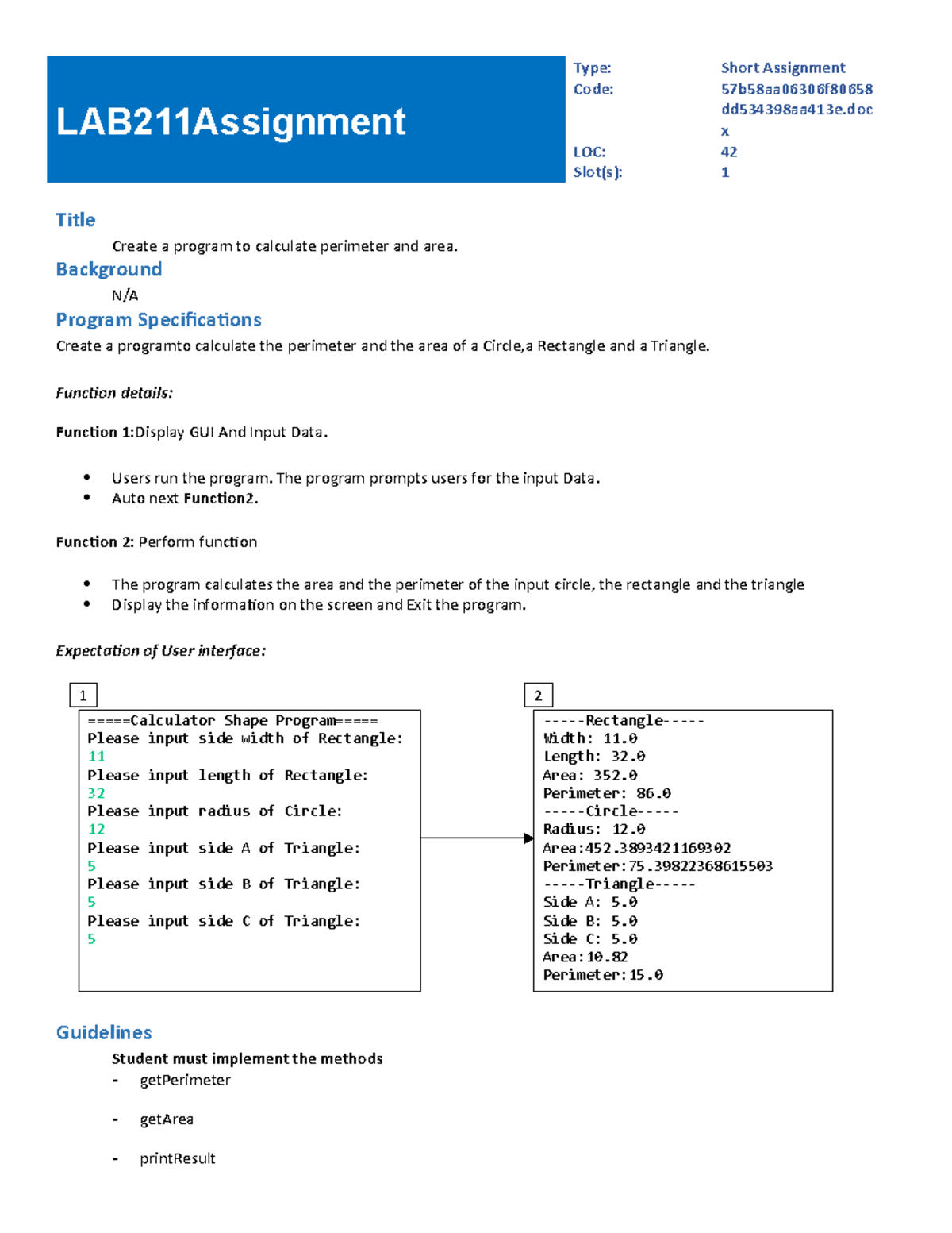 J1.S.P0061 assignments - =====Calculator Shape Program===== Please ...