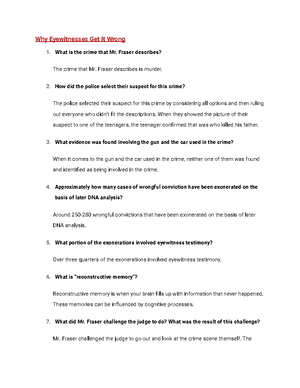Unit 1 Critical Thinking-forensics - Why do you think it is so ...