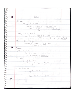 HW 3 - HW 3 MMAE 320 Thermal Fluids Professor Mohammad Thermodynamics ...