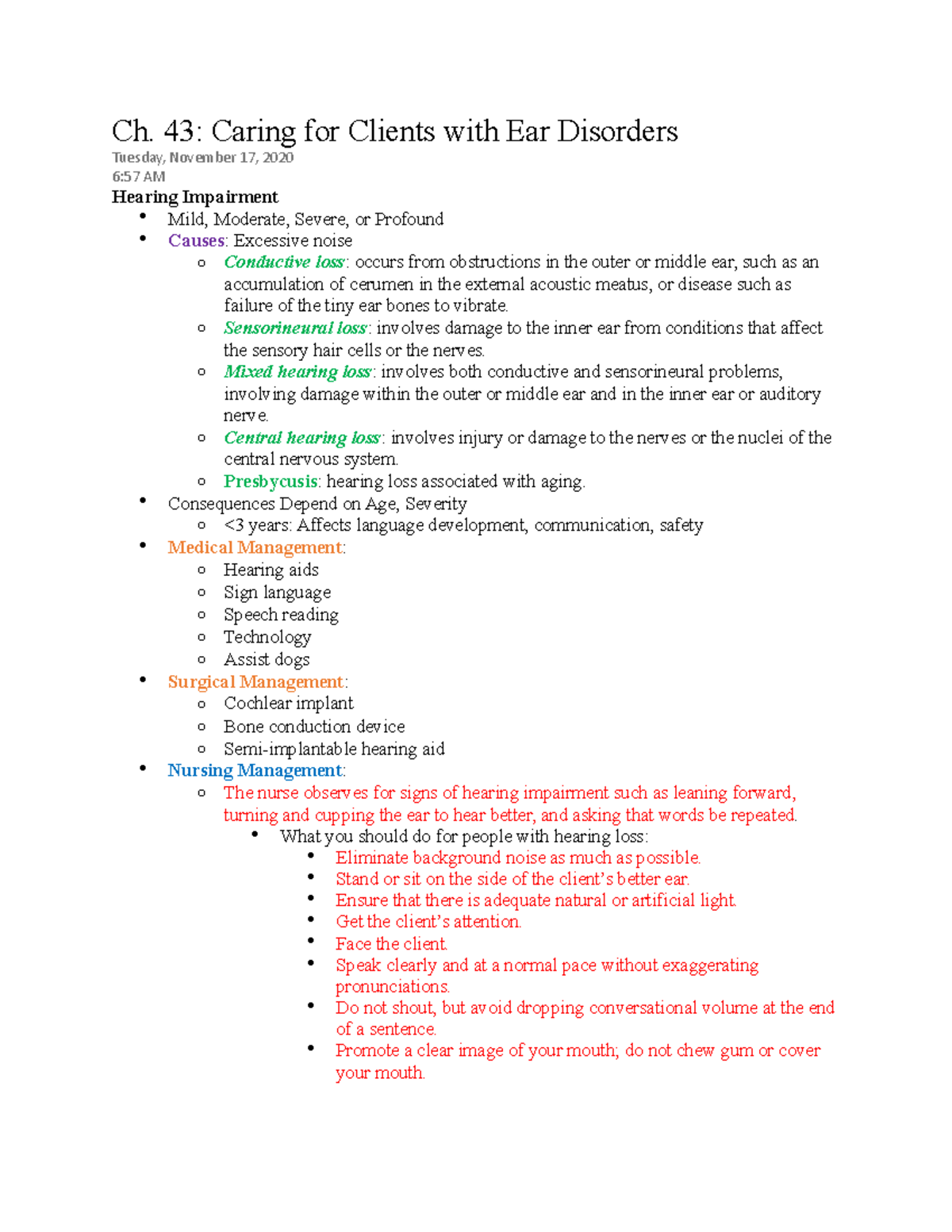 Caring for Clients with Ear Disorders - Ch. 43: Caring for Clients with ...