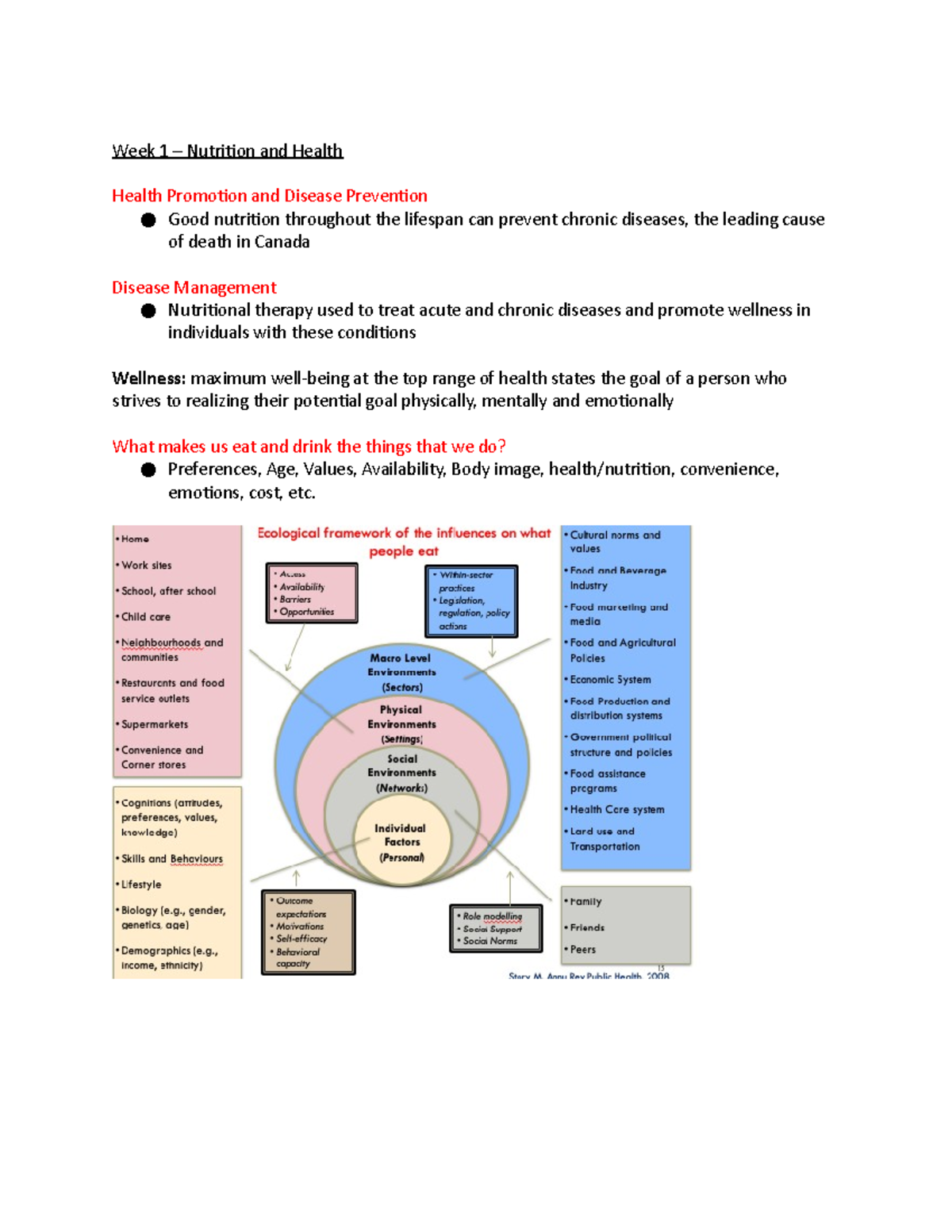 Week 1 – Nutrition and Health - Week 1 – Nutrition and Health Health ...