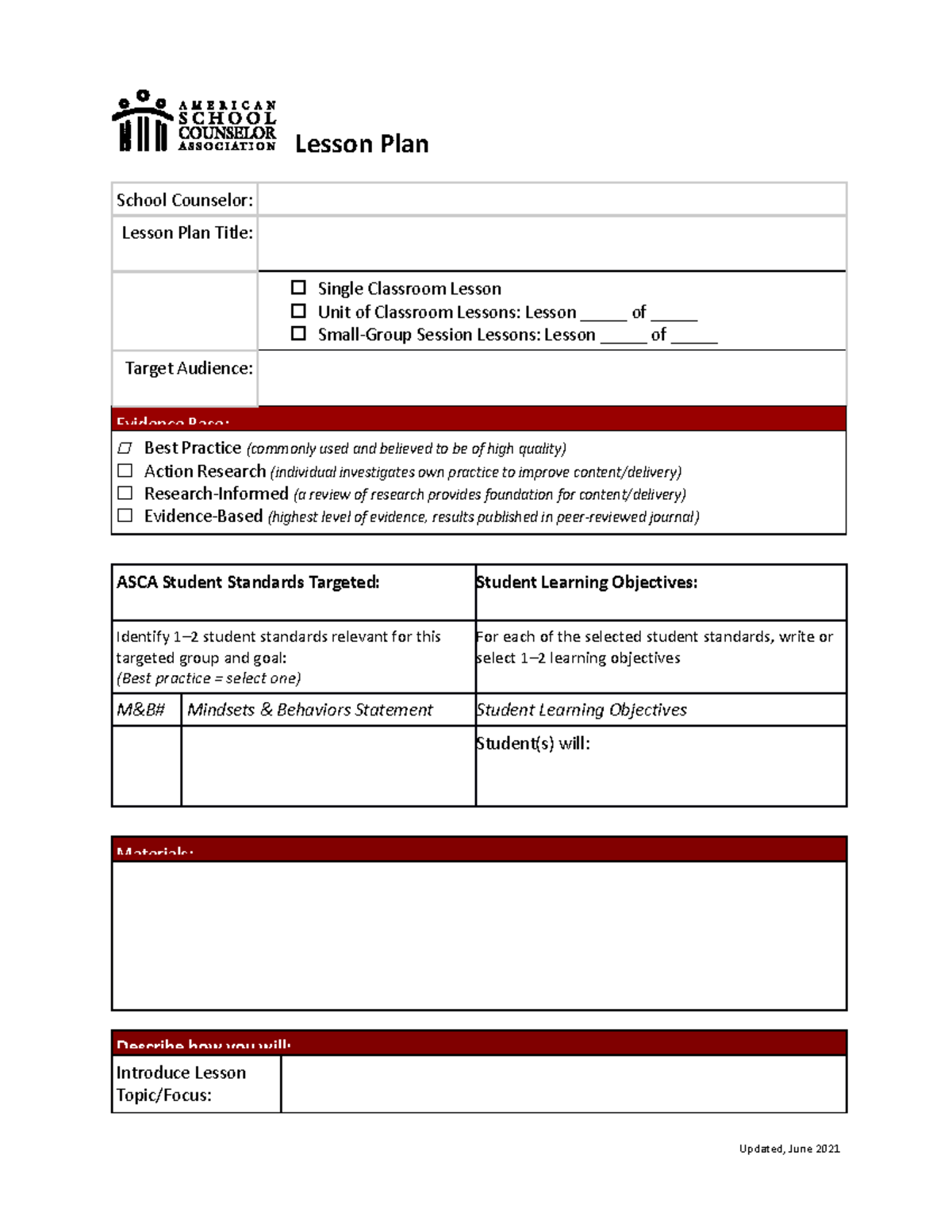 Lesson-Plan - Lesson Plan Template - Lesson Plan School Counselor ...