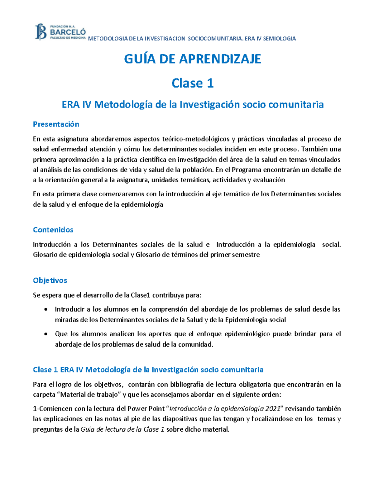 Guia de aprendizaje Clase 1 Era IV Metodologia - METODOLOGIA DE LA INVESTIGACION ...