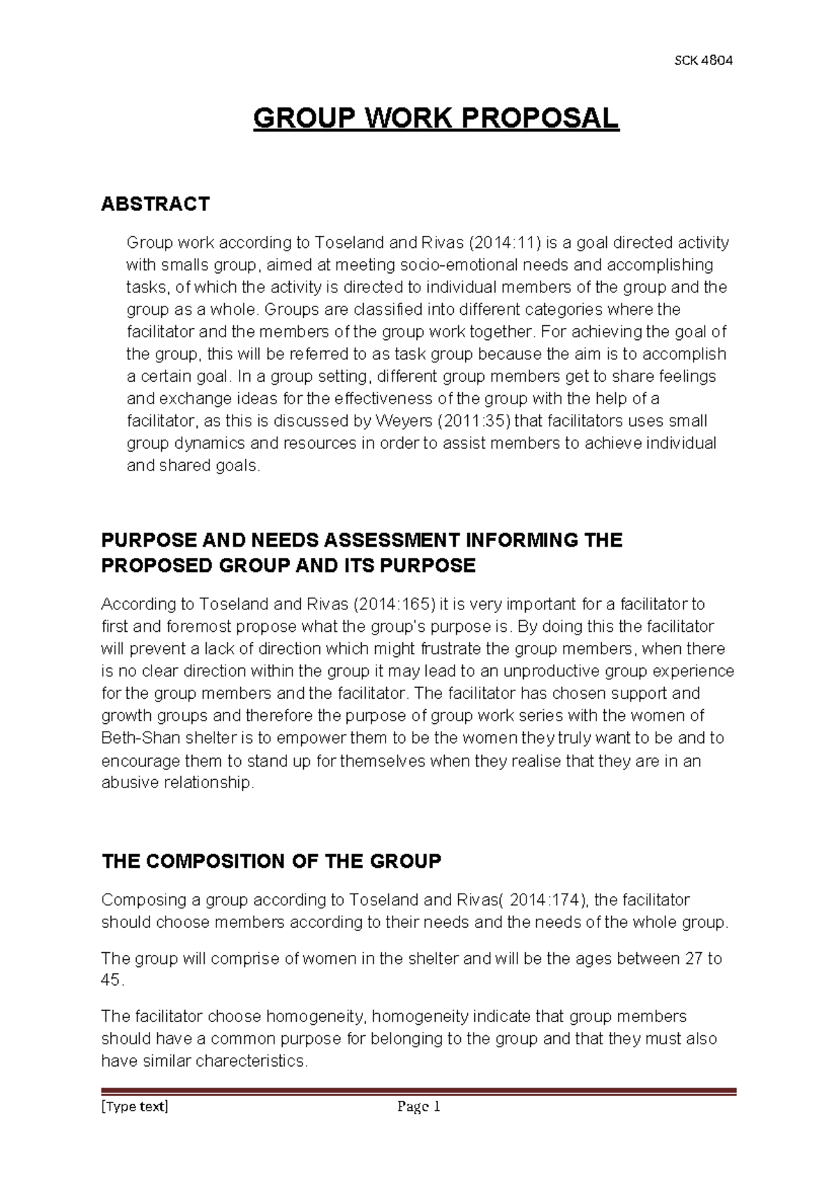 Group work proposal Assignment - GROUP WORK PROPOSAL ABSTRACT Group ...