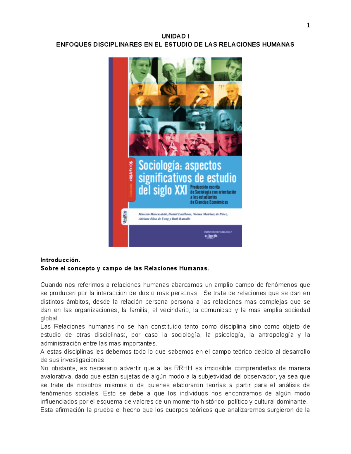 Unidad I Enfoques Disciplinares - UNIDAD I ENFOQUES DISCIPLINARES EN EL ESTUDIO DE LAS ...