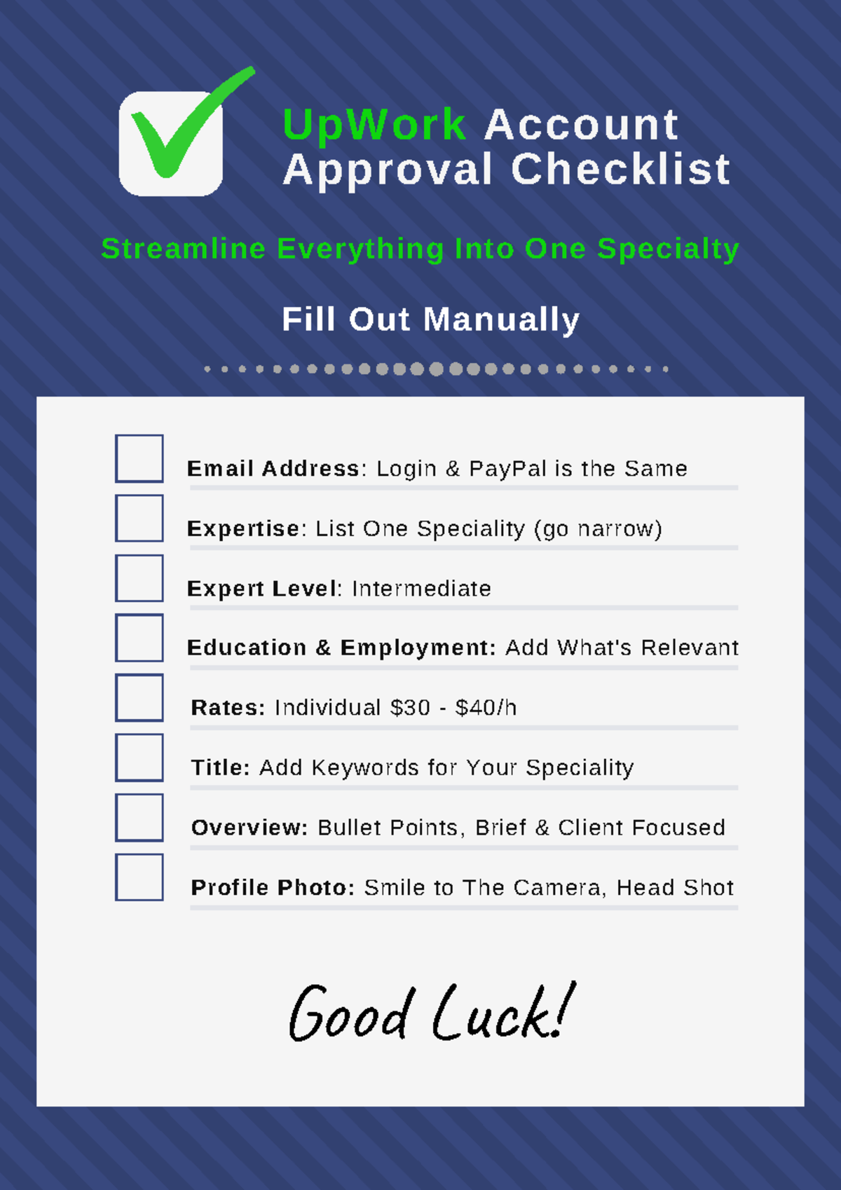 Up Work+Account+Approval+Checklist - UpWork Account Approval Checklist ...