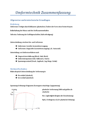 Umformtechnik Zusammenfassung - Umformtechnik Zusammenfassung ...