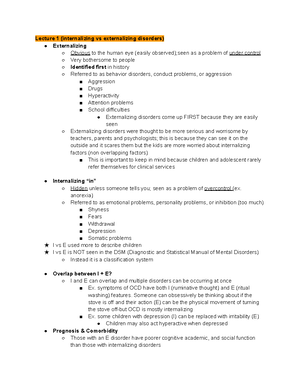 Exam 3 study guide - Lecture 10: Schizophrenia - Psychosis: loss of ...