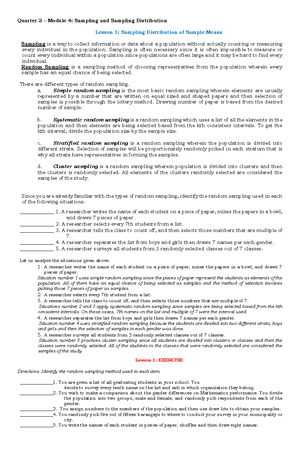 Q3-Stat Prob-Module 1 - Good - Quarter 3-Module 1: Random Variables and ...