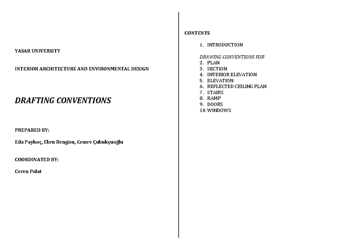 Drawing-Conventions 3 - YASAR UNIVERSITY INTERIOR ARCHITECTURE AND ...