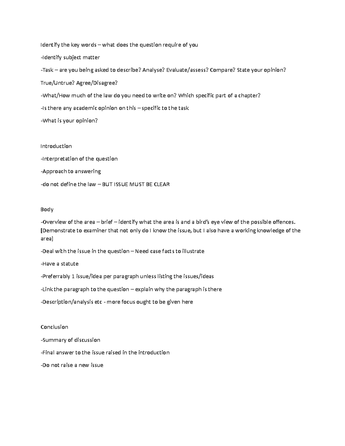 Essay structure - Identify the key words – what does the question ...