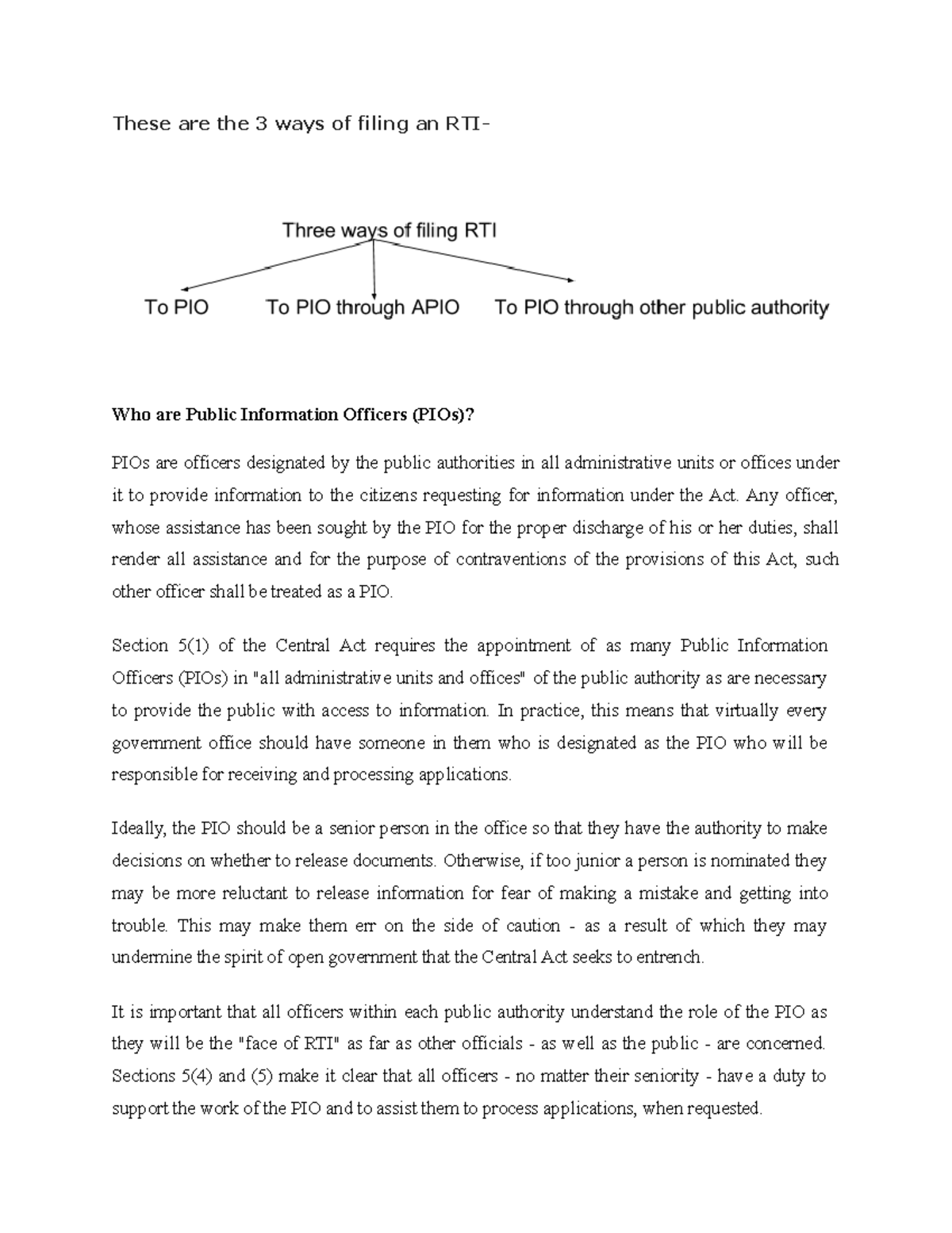 RTI unit 2 - RTI - These are the 3 ways of filing an RTI- Who are ...