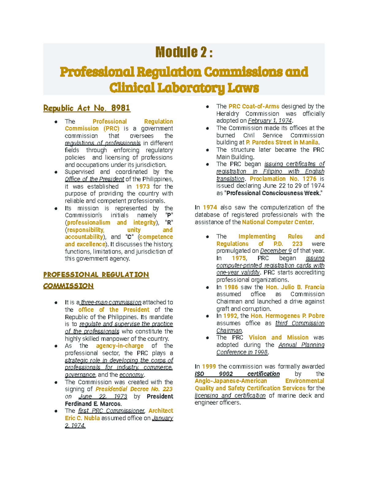 MT LAWS Mod 2 - A transcript of our lesson for MedTech Laws about ...