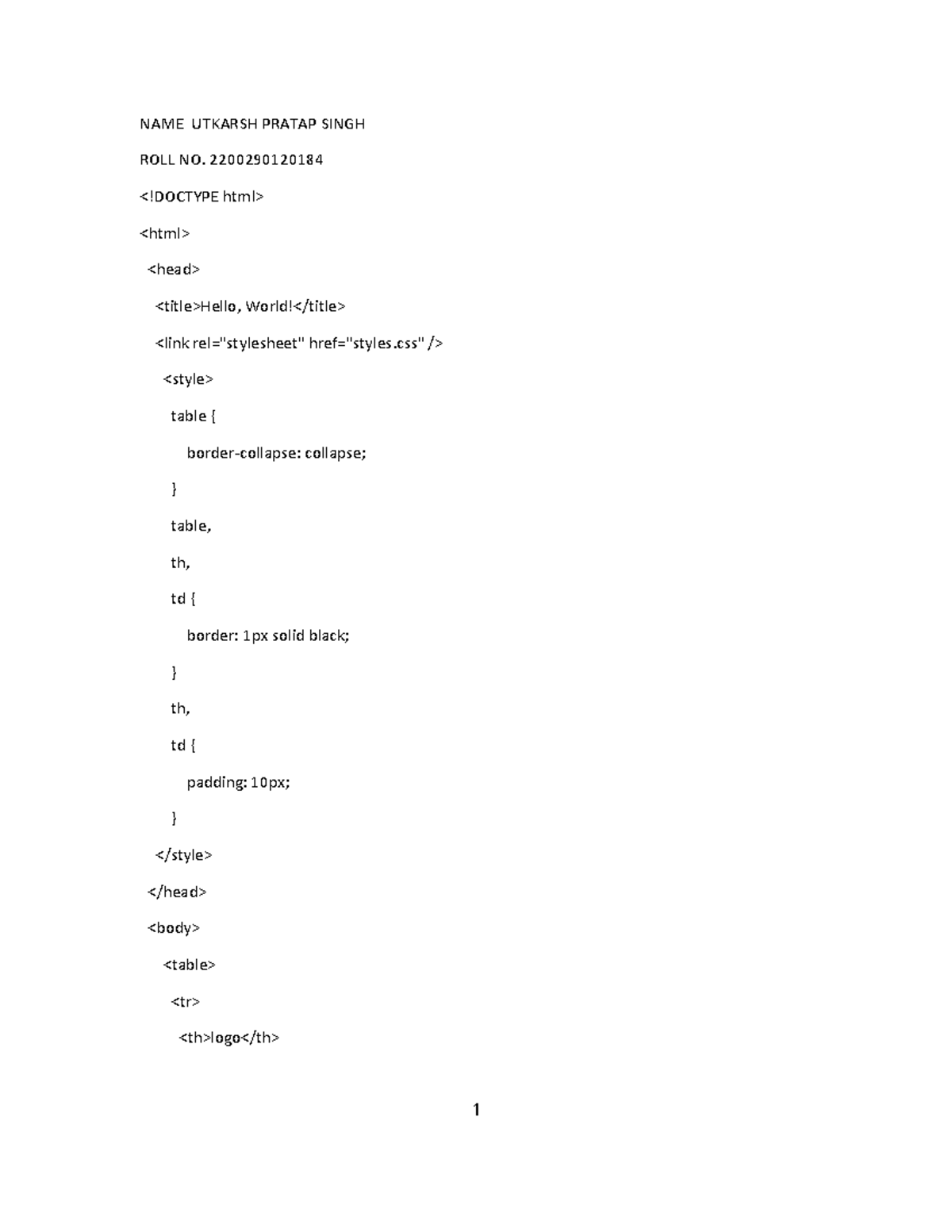 WD 184 - notes - NAME UTKARSH PRATAP SINGH ROLL NO. 2200290120184 - Studocu