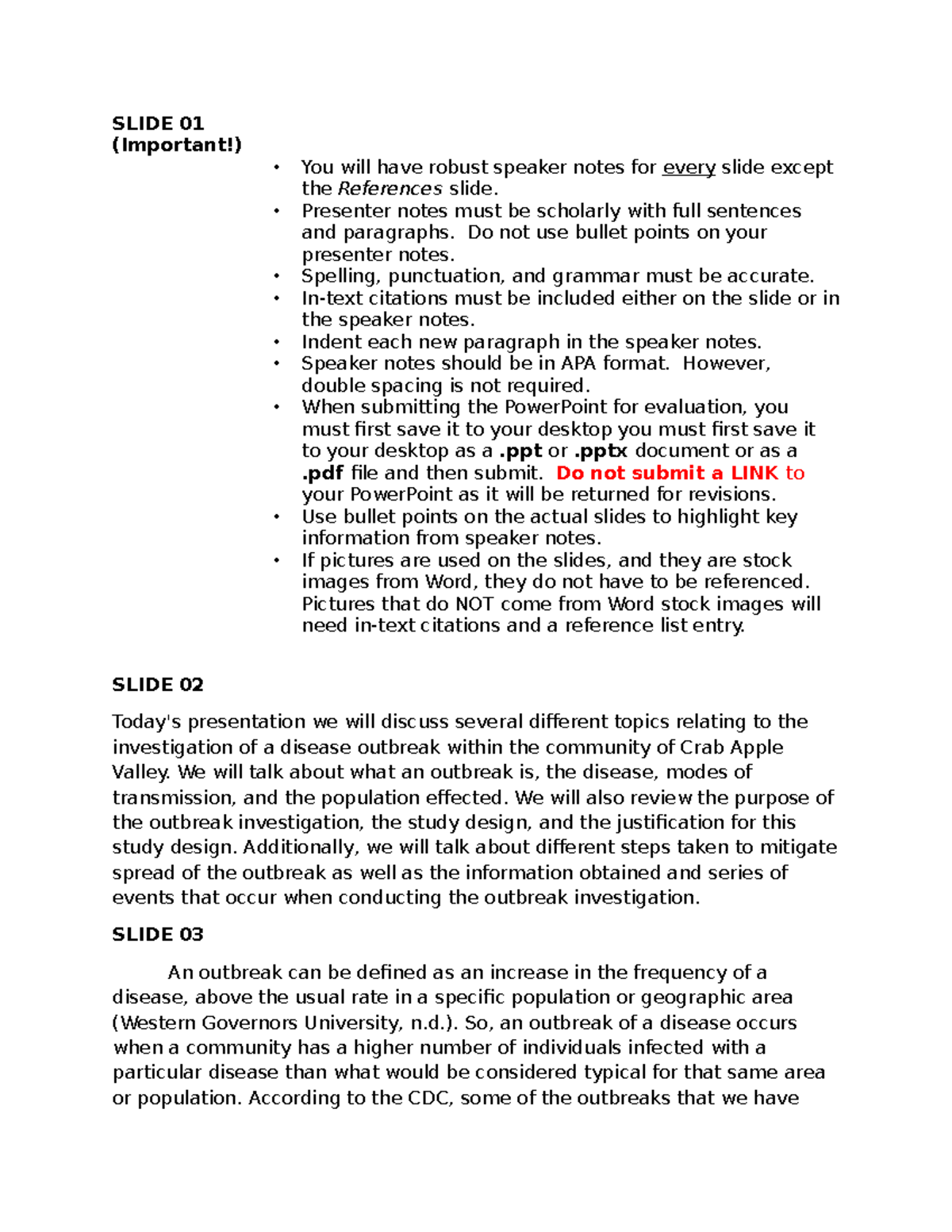 Crab Apple Valley PPT Slide notes - SLIDE 01 (Important!) - You will ...