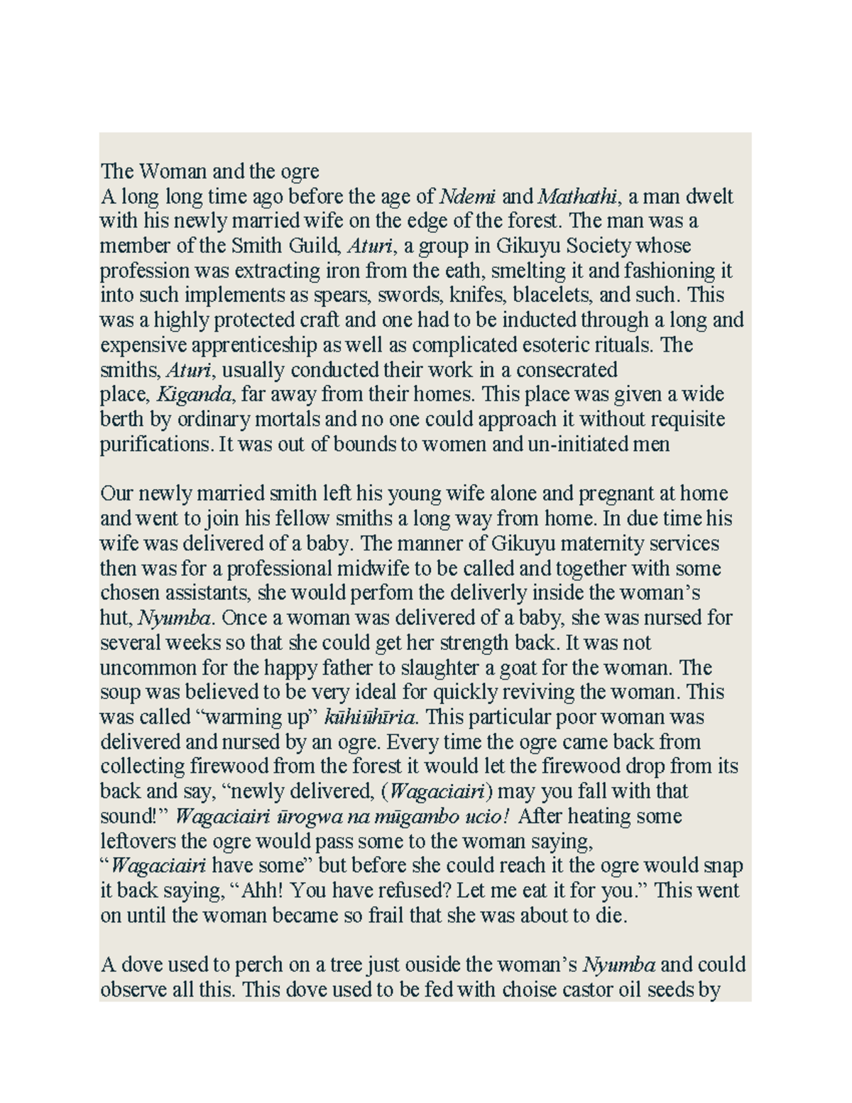 The Woman and the ogre - sheky uusherian - The Woman and the ogre A ...