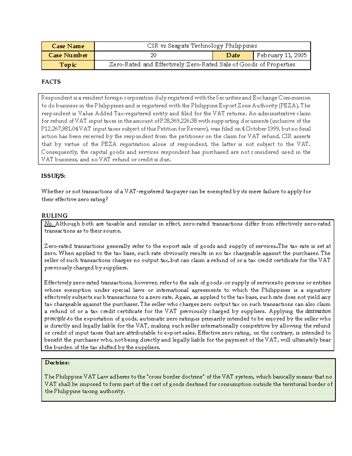 20. CIR vs Seagate Technology (Phils) - Case Name CIR vs Seagate ...