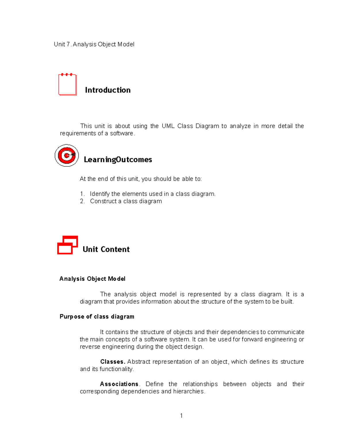 Analysis Object Model - Unit 7. Analysis Object Model Introduction This ...
