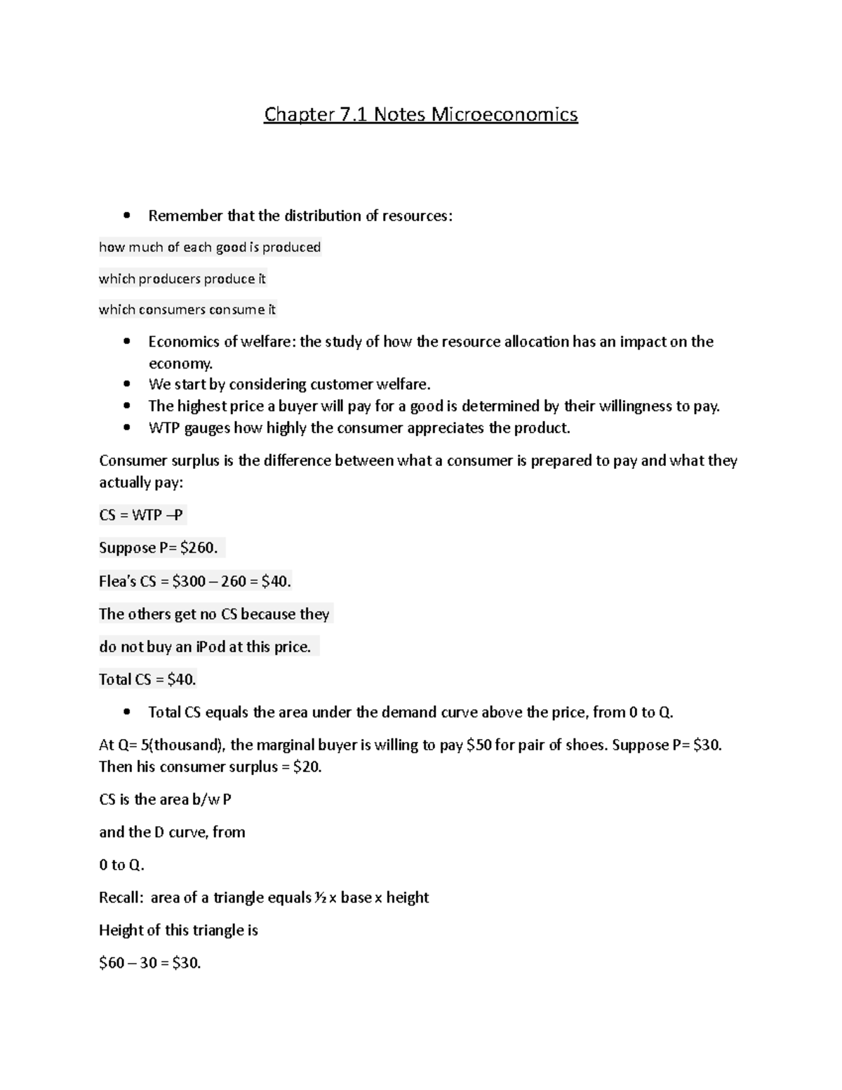 Chapter 7.1 Microecnomics - Chapter 7 Notes Microeconomics Remember ...