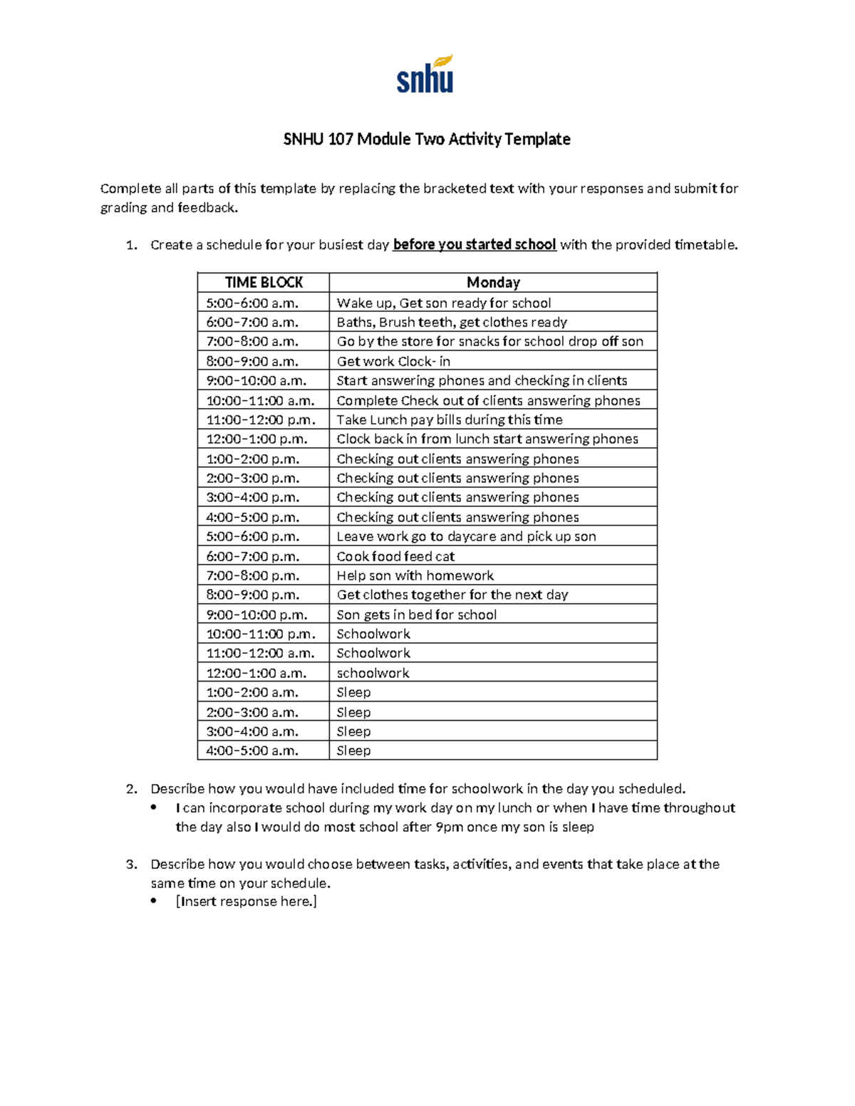 Activity 1- Snhu - SNHU 107 Module Two Activity Template Complete all ...