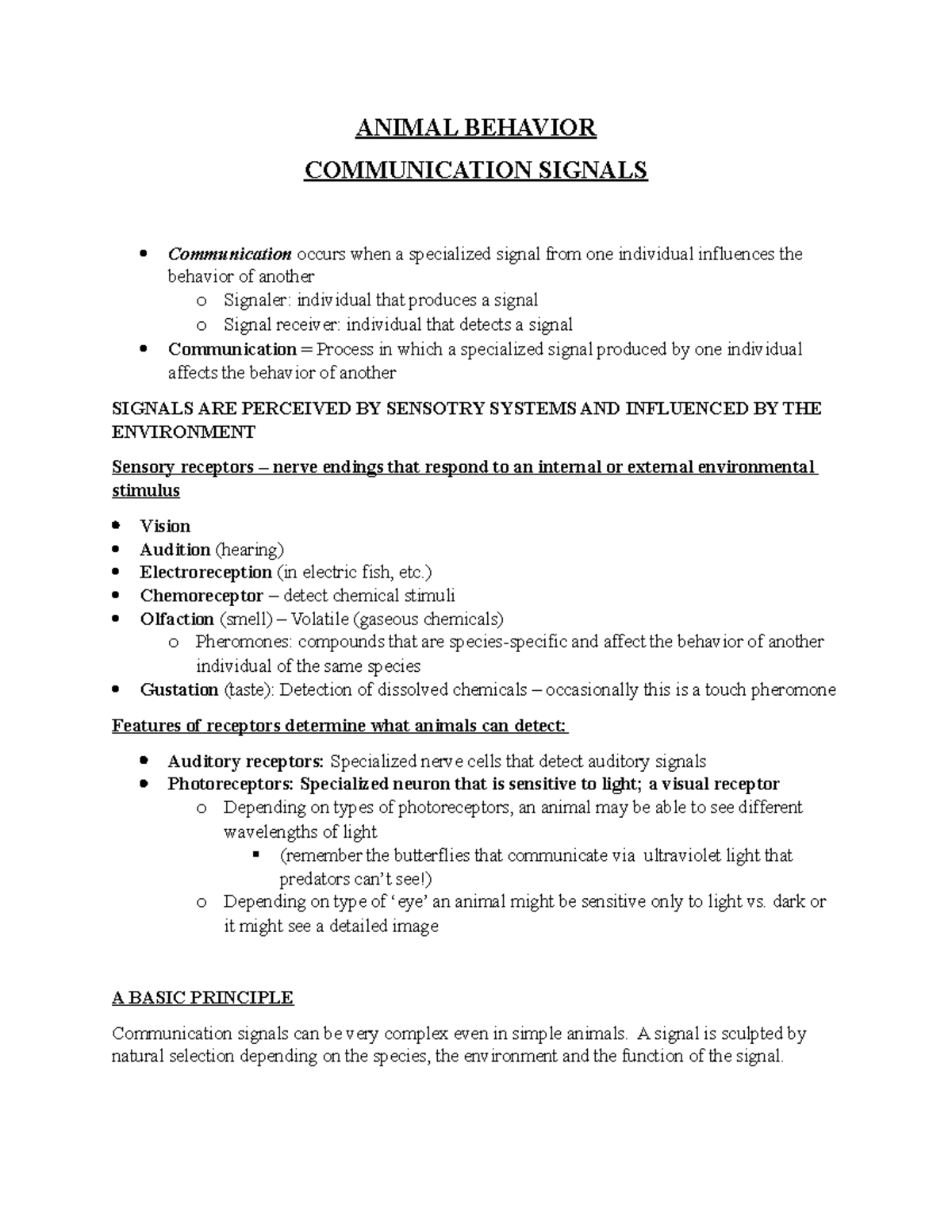 Animal Behavior - Communication - ANIMAL BEHAVIOR COMMUNICATION SIGNALS ...