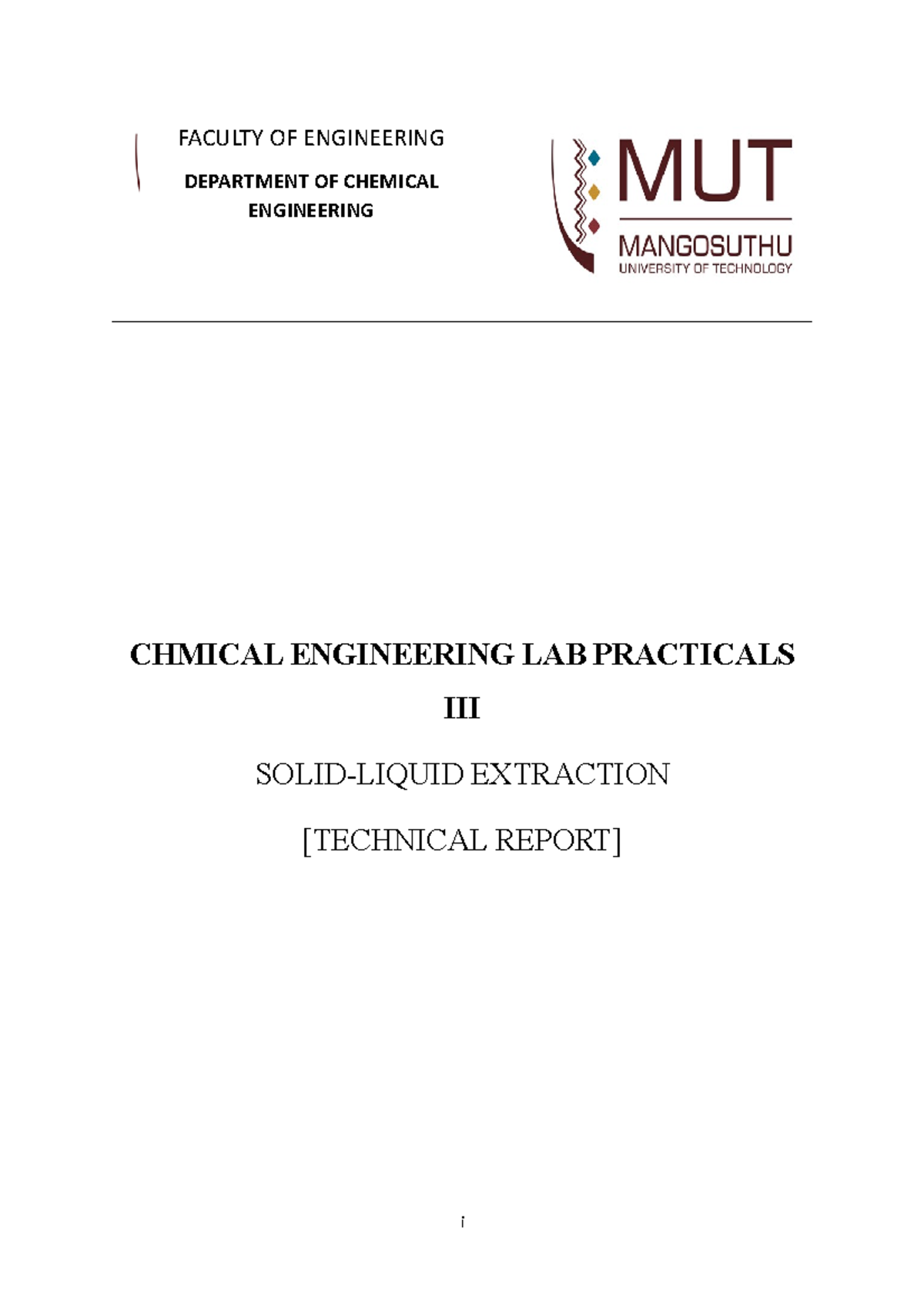 Solid- Liquid Extraction [ Group A2] - CHMICAL ENGINEERING LAB ...
