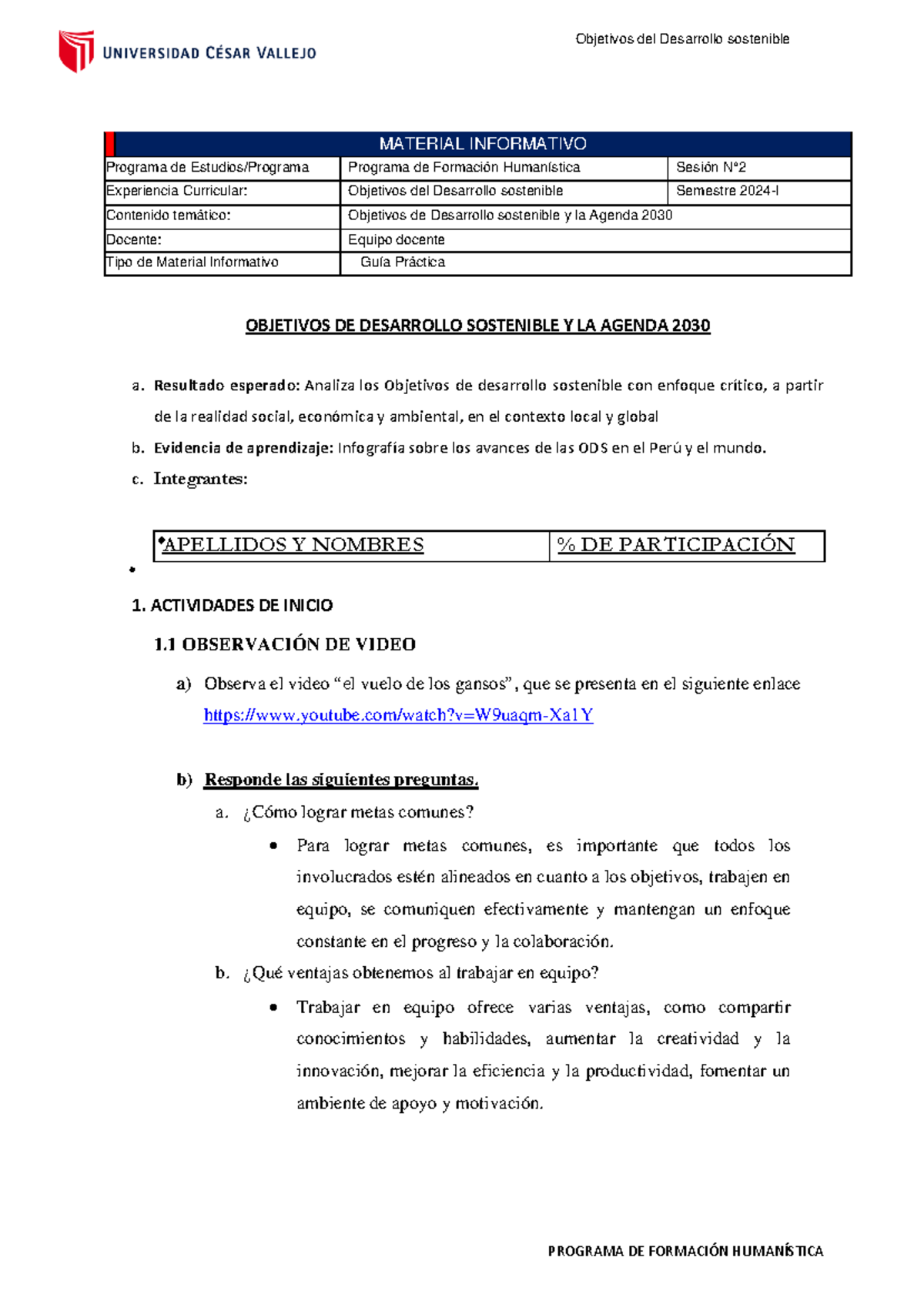 GUIA Practica (2) ods - espero los ayude - MATERIAL INFORMATIVO Programa de Estudios/Programa ...
