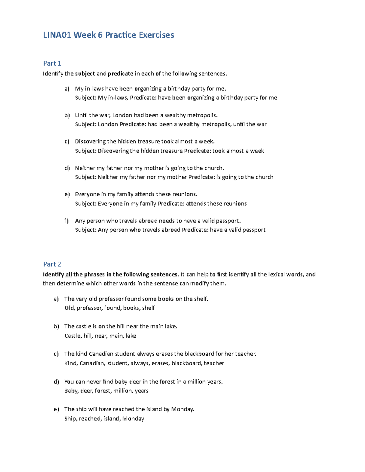 Week 6-Practice Exercises - LINA01 Week 6 Practice Exercises Part 1 ...
