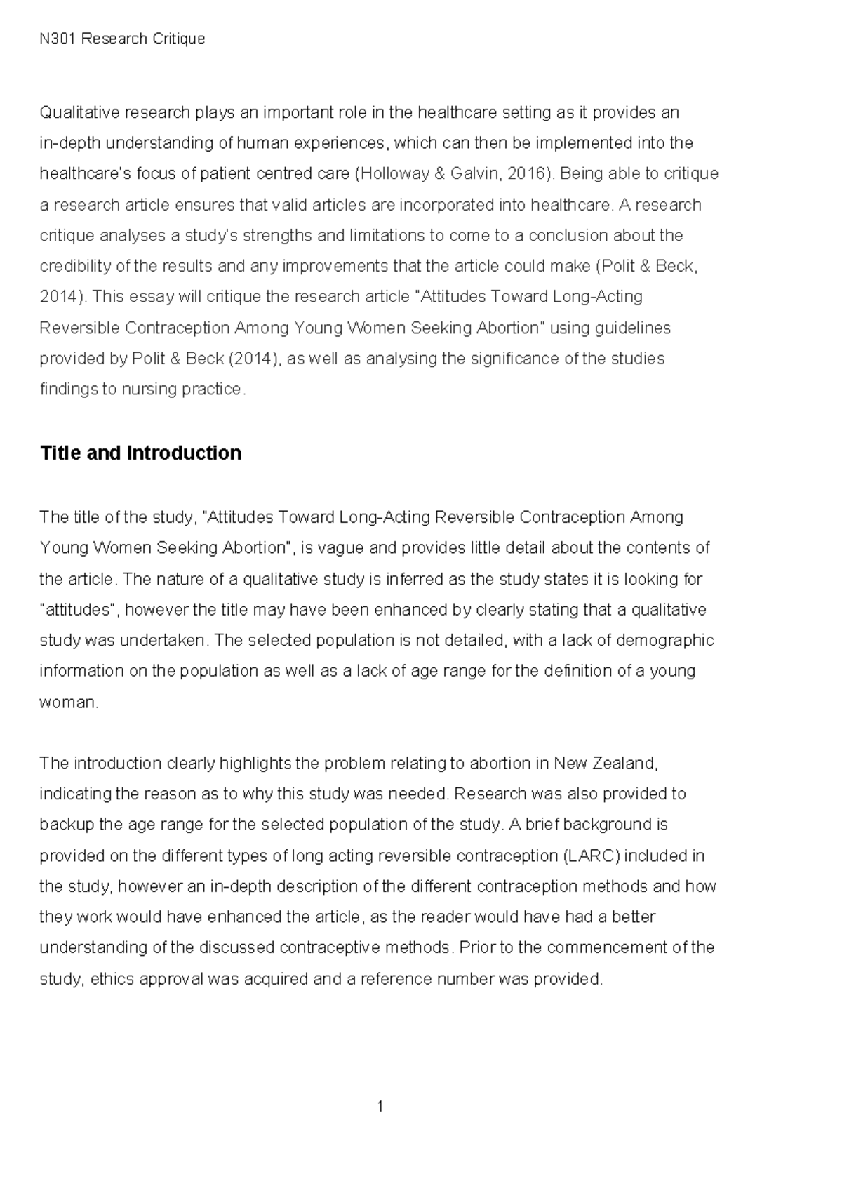 Example 1 - qualitative - Qualitative research plays an important role ...