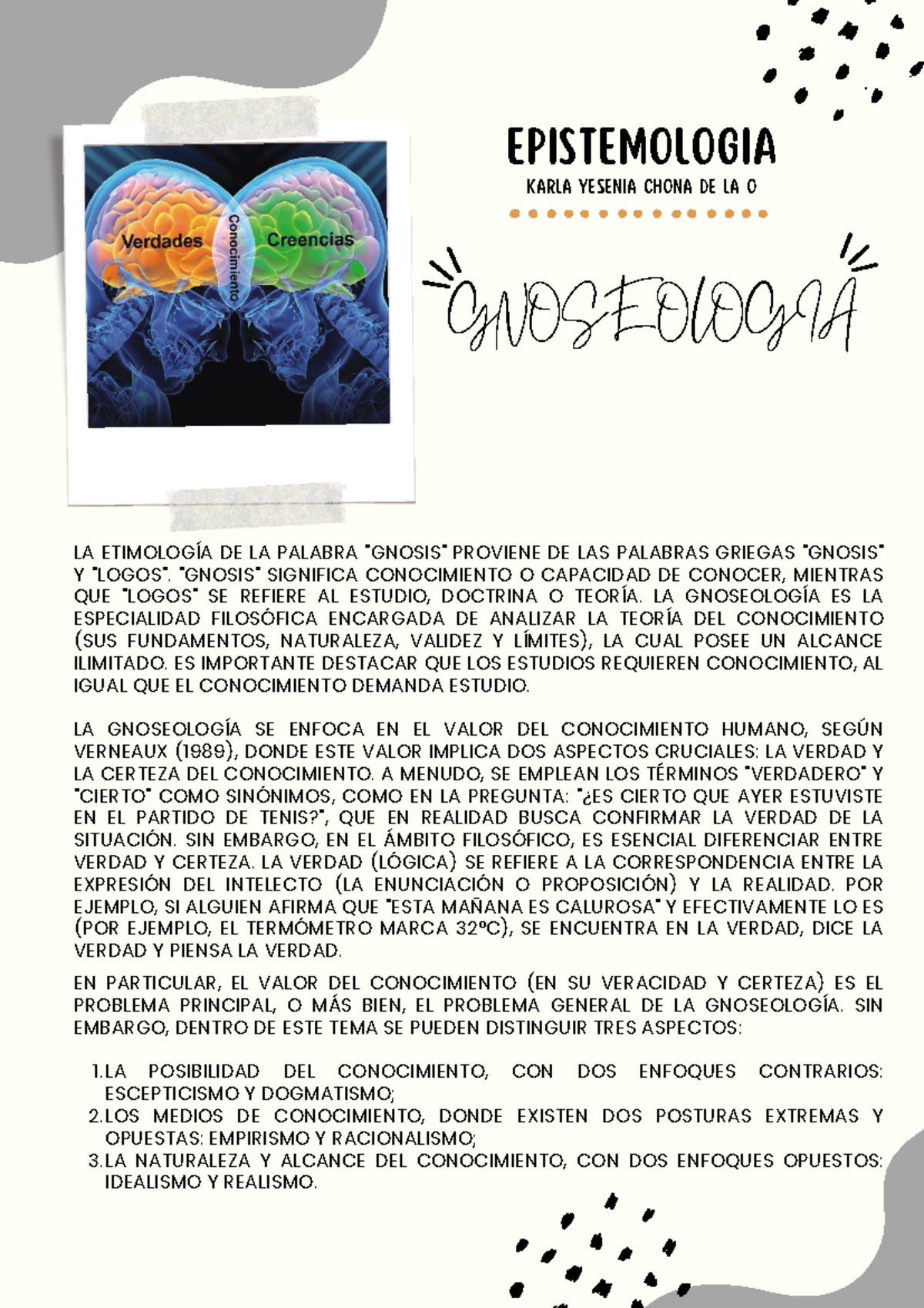 Gnoseologia - Resumen Fundamentos de enfermeria - LA ETIMOLOGÍA DE LA ...