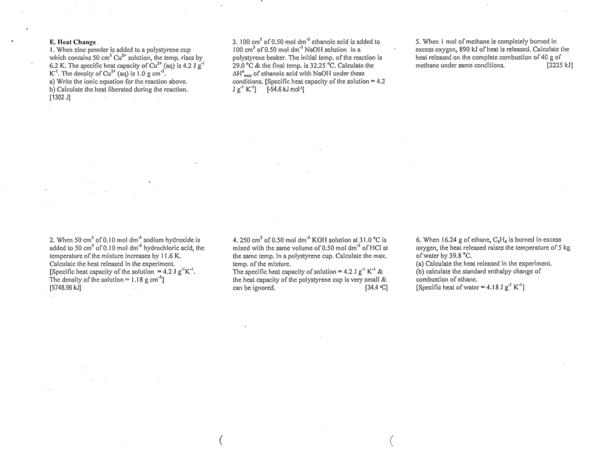 7.1 Heat change - Lecture notes 1 - Inorganic Chemistry - Studocu