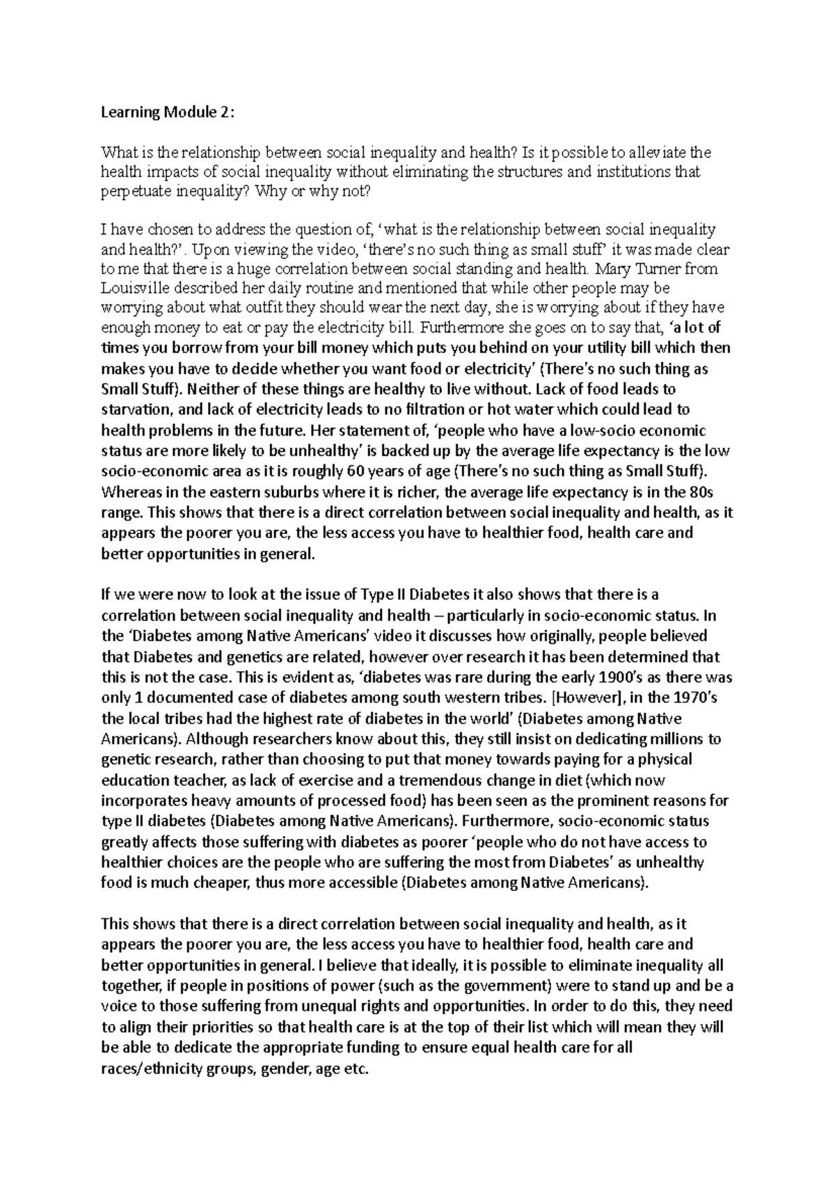 Learning Module 2 - Lecture notes 2 - Learning Module 2: What is the ...