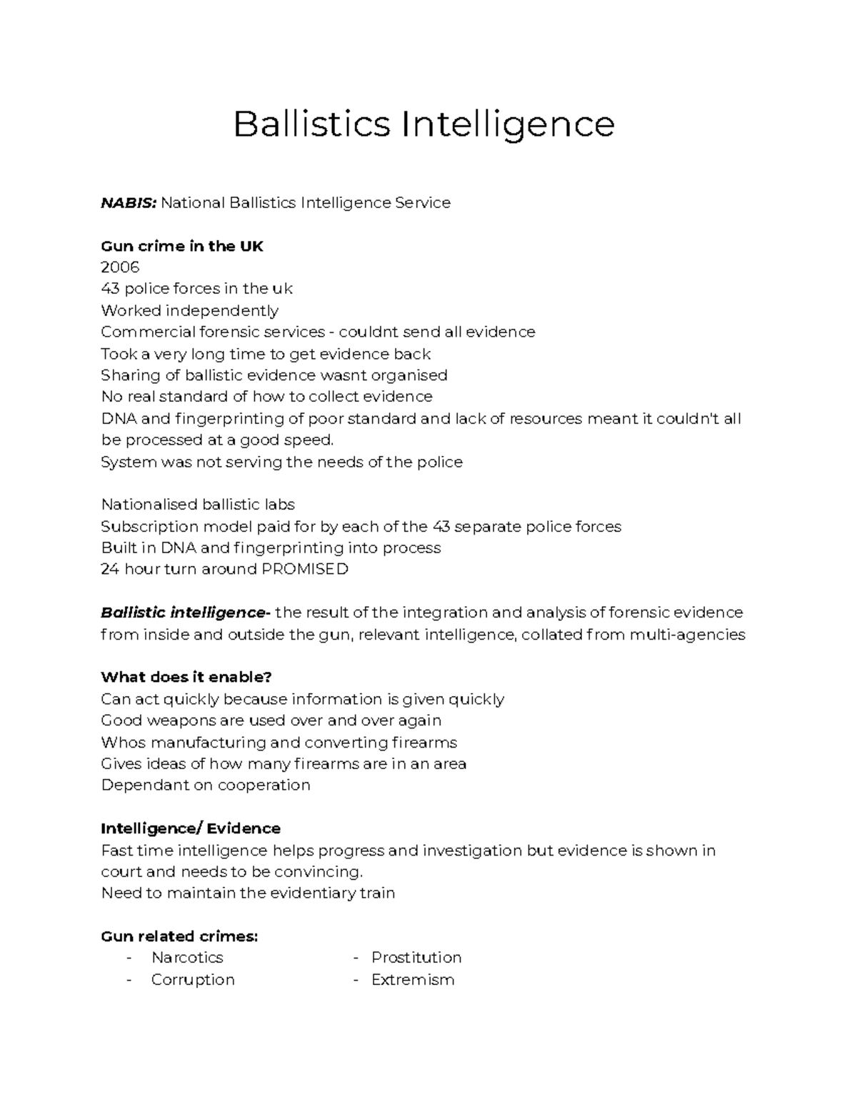 Understanding Evidence (Ballistics) - Ballistics Intelligence NABIS ...