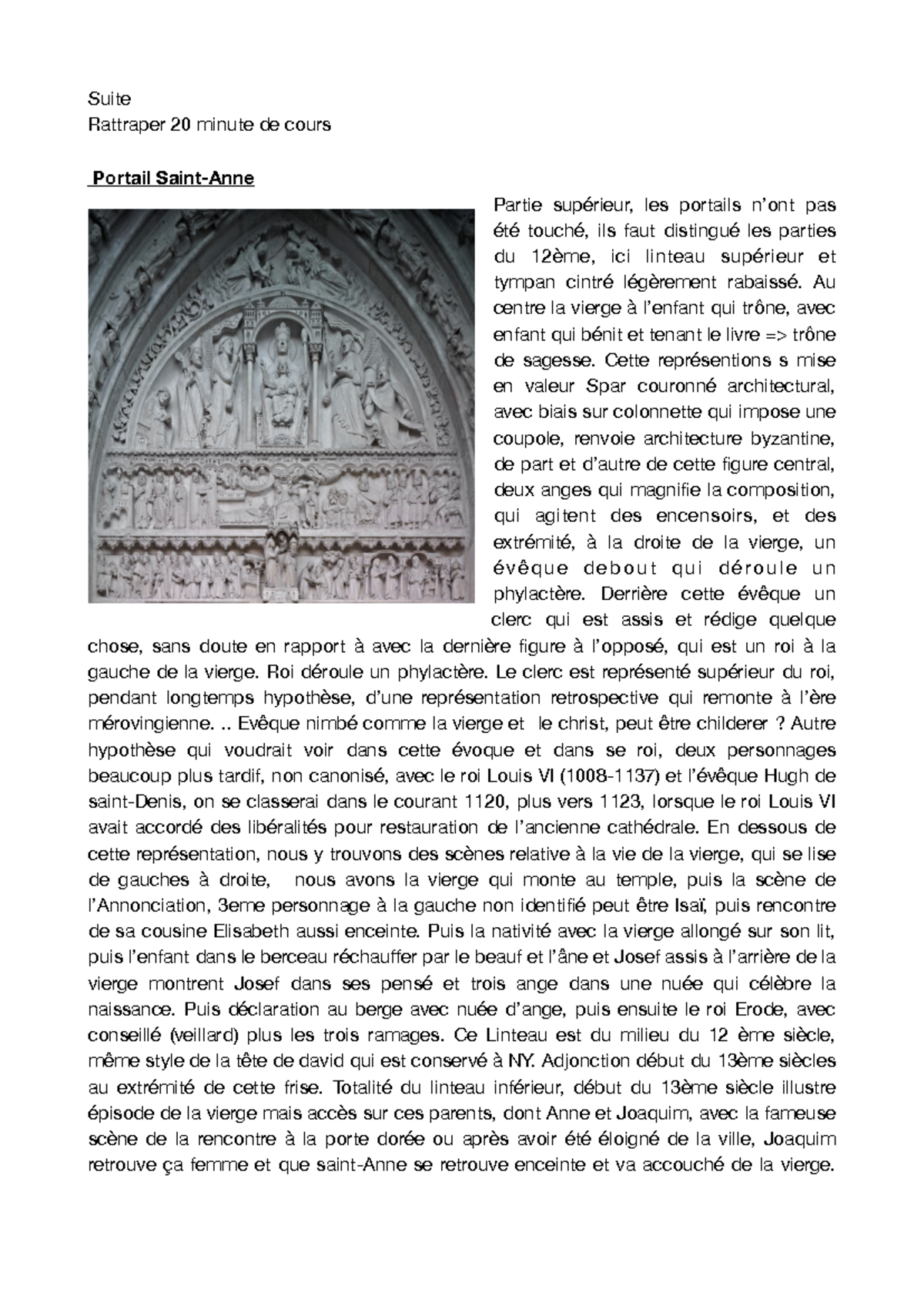 CM 8 - Art Médiéval - Notes de cours 8 - Suite Rattraper 20 minute de ...