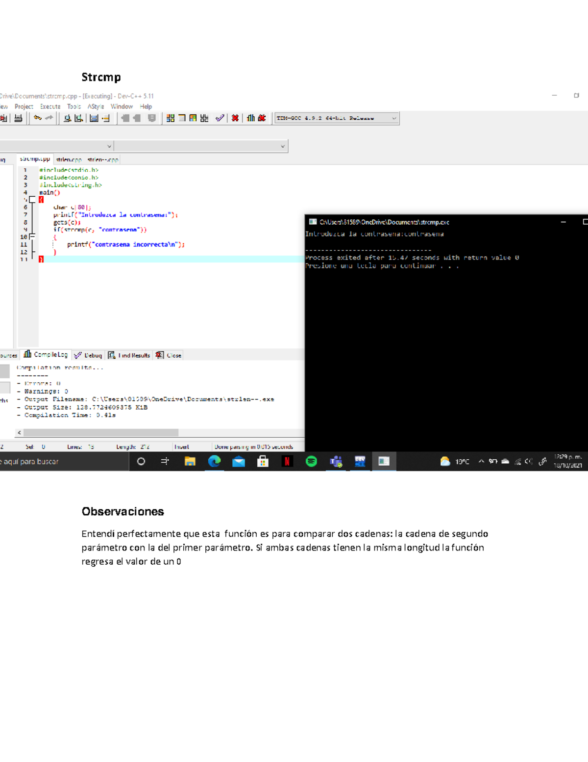 Didactica (strcmp, strlen) - Strcmp Observaciones Entendí perfectamente ...