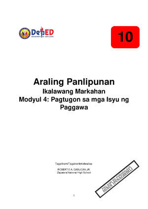 2 Q2 AP - Modyul 2 sa Araling Panlipunan 10 Ikalawang Markahan - Araling Panlipunan Ikalawang ...