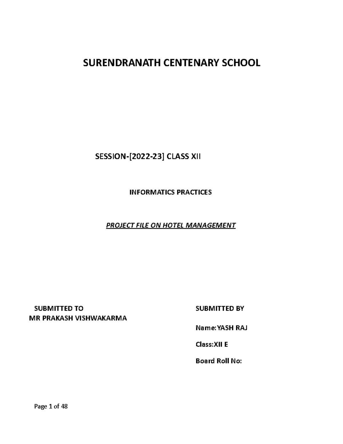IP project - Page 1 of 48 SURENDRANATH CENTENARY SCHOOL SESSION-[2022 ...