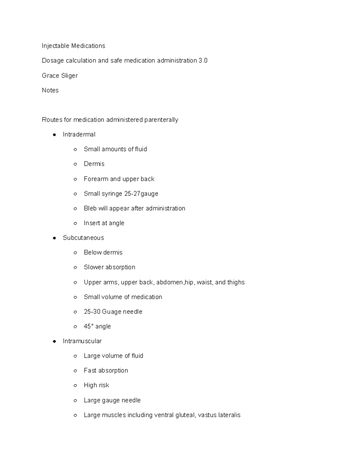 Injectable Medications - Injectable Medications Dosage calculation and ...