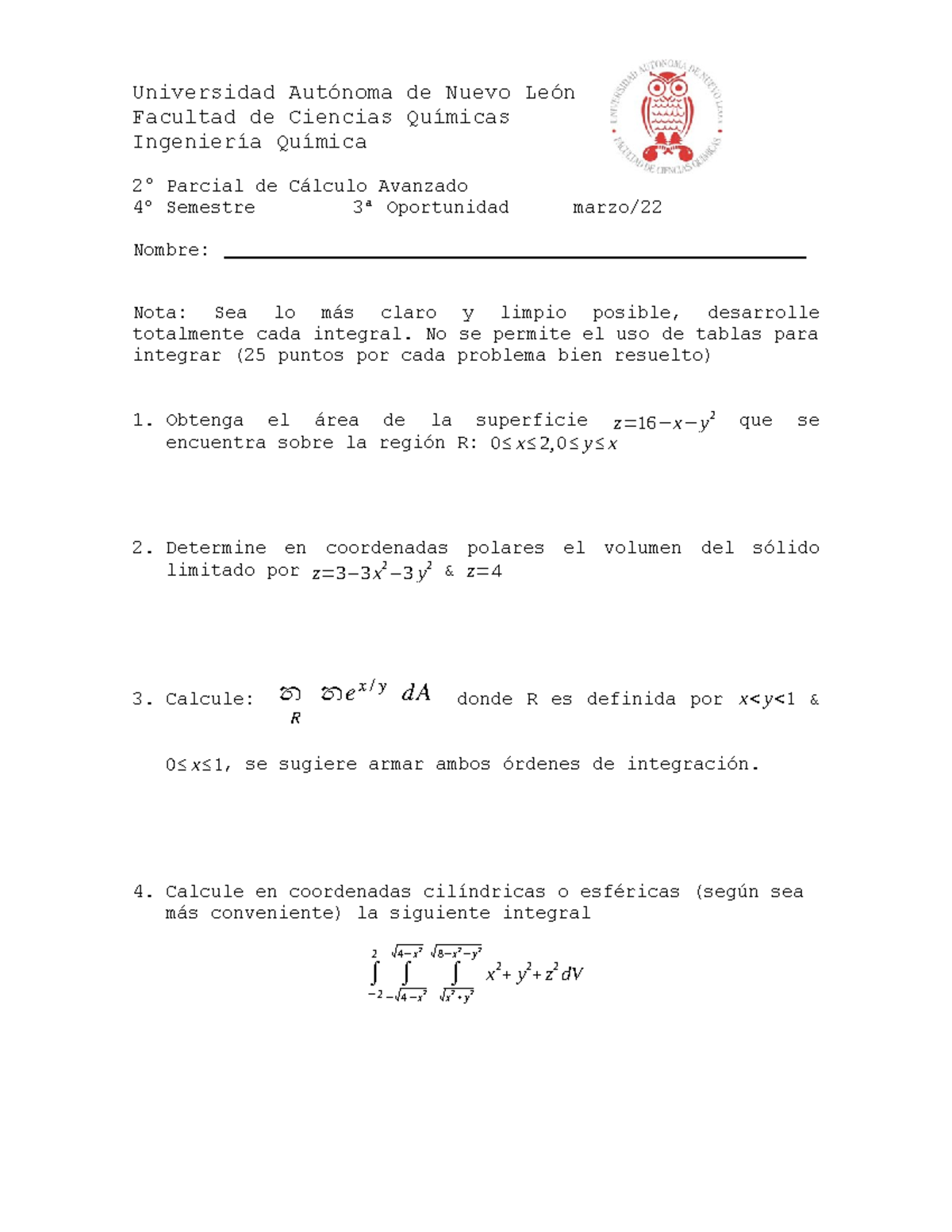 2o Parcial 3a Op v.2 (CA-03-22) - Universidad Autónoma de Nuevo León ...