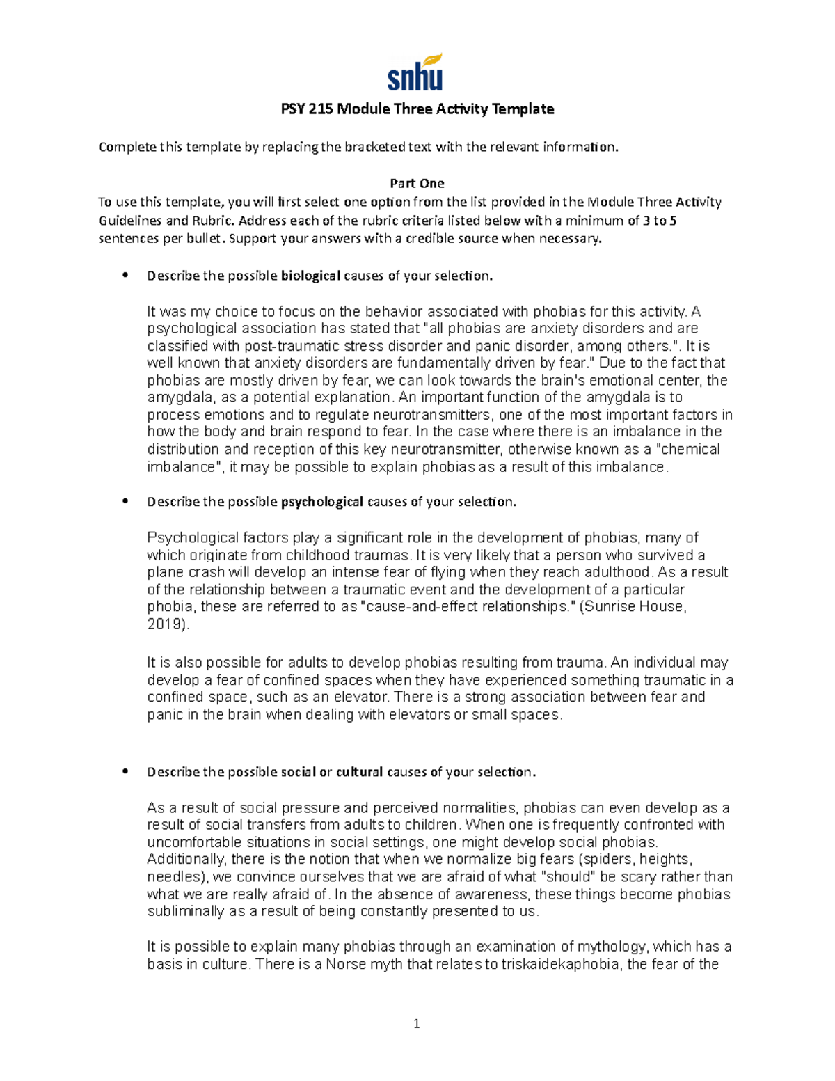 PSY-215 3-2 - In this module, you will complete the Module Three ...