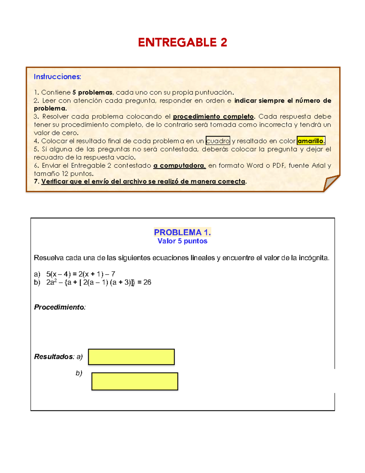 Entregable 2 ASA ciclo 20-2 - ENTREGABLE 2 Instrucciones: Contiene 5 problemas, cada uno con su ...