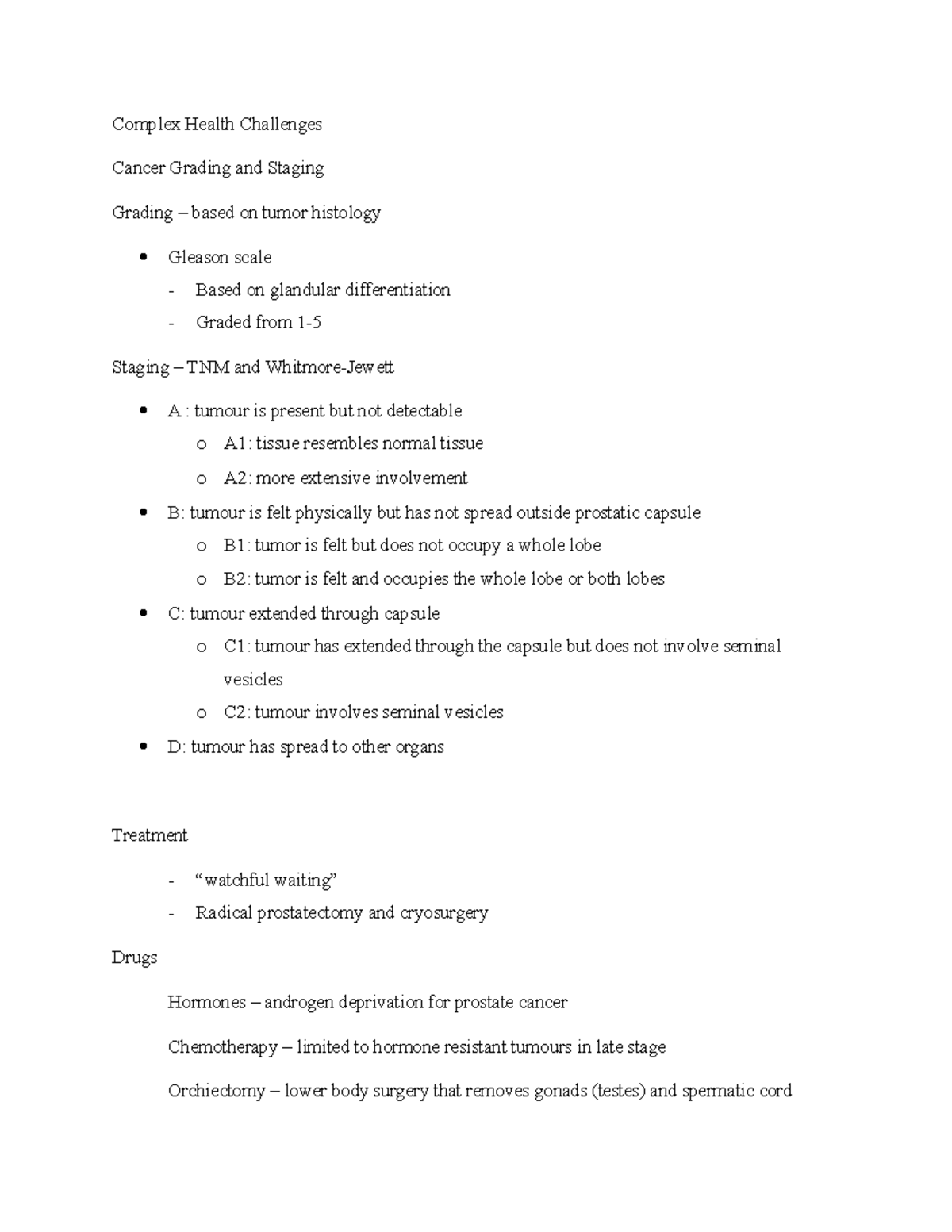 Complex Health Challenges Cancer Grading and Staging - Complex Health ...