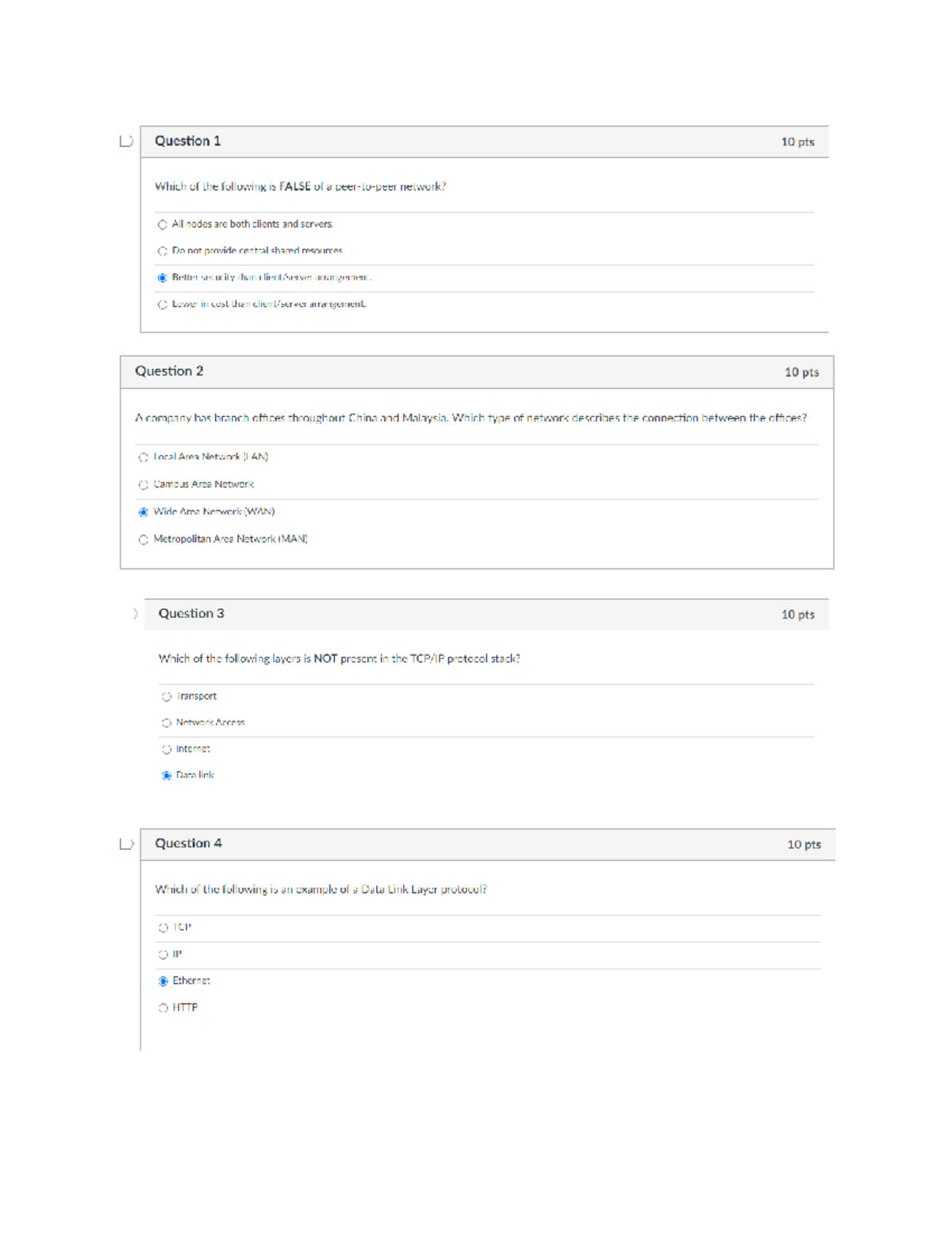 ICT259 PCQ01 Answers 100 - ICT259 - Studocu