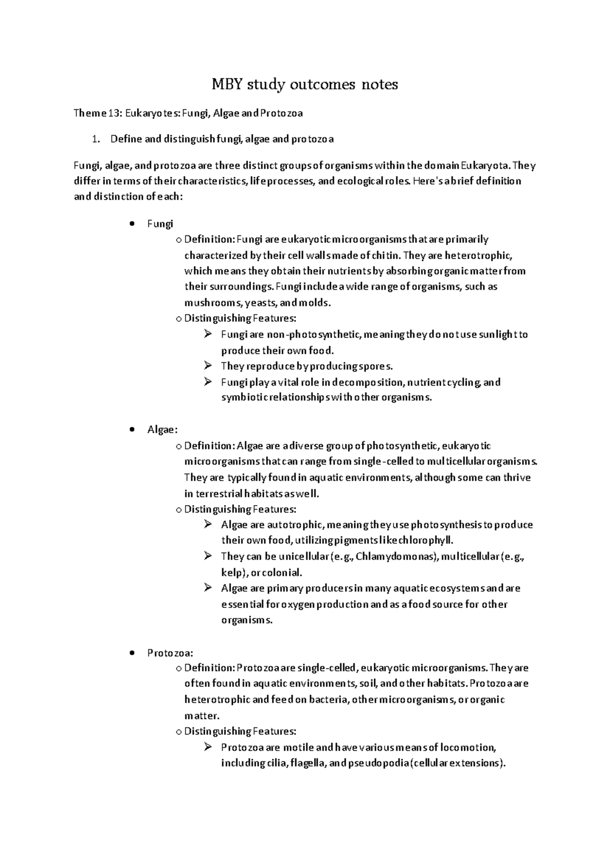 MBY notes Theme 13-15 - study outcomes answers - MBY study outcomes ...