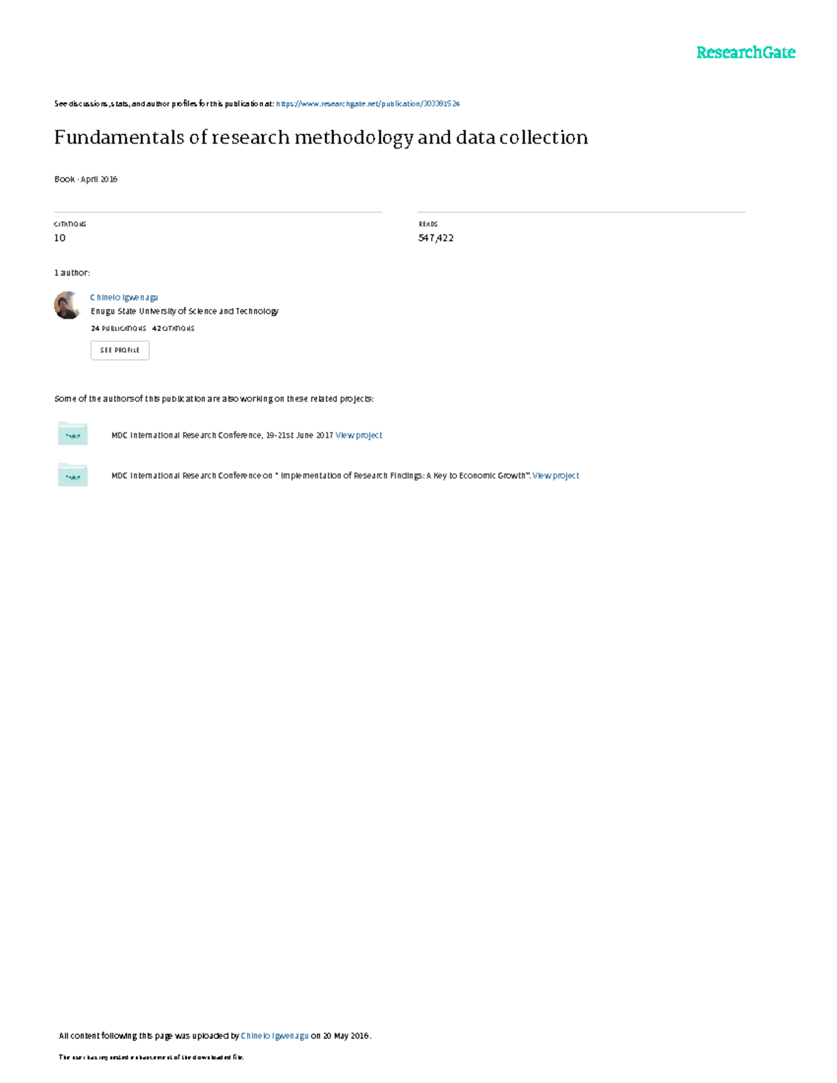 Fundamentalsof Research Methodologyand Data Collection - See ...